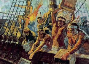 the largest tea party of all—the famous Boston tea party